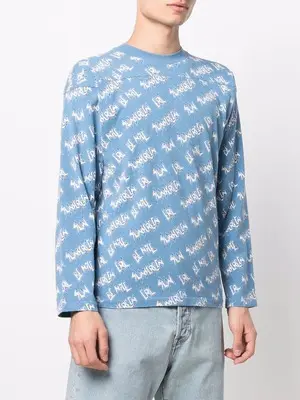 ERL Graphic-print Long-sleeve T-shirt - Blue