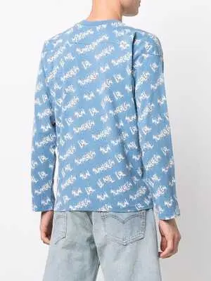 ERL Graphic-print Long-sleeve T-shirt - Blue