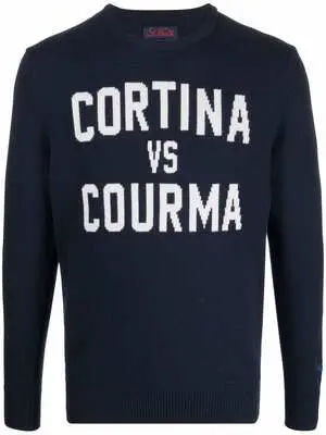 MC2 SAINT BARTH Slogan Crew-neck Jumper - Blue