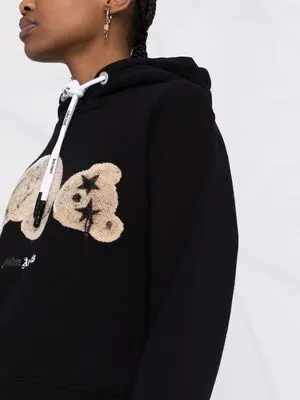 Palm Angels Sprayed Bear Logo Hoodie
