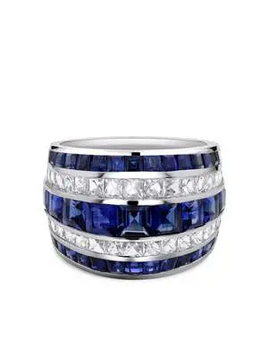 PRAGNELL Platinum Sapphire And Diamond Ring - Silver