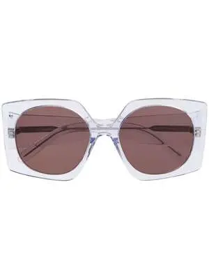 COURREGES Eyewear Oversized Geometric-frame Sunglasses - Neutrals