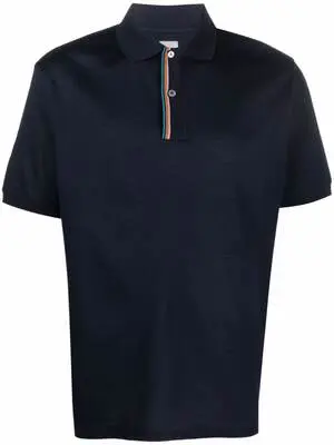 Paul Smith Signature Stripe-trim Polo Shirt - Blue