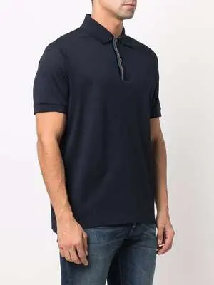 Paul Smith Signature Stripe-trim Polo Shirt - Blue