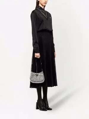 Prada Cleo Crystal-embellished Shoulder Bag - Metallic