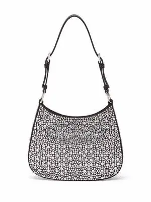Prada Cleo Crystal-embellished Shoulder Bag - Metallic