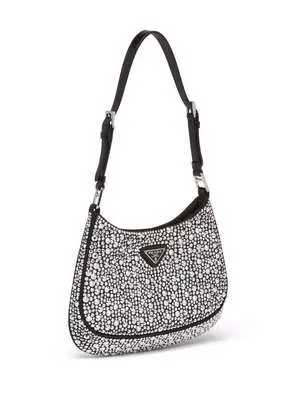 Prada Cleo Crystal-embellished Shoulder Bag - Metallic