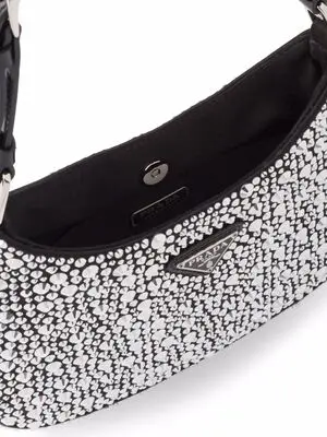Prada Cleo Crystal-embellished Shoulder Bag - Metallic