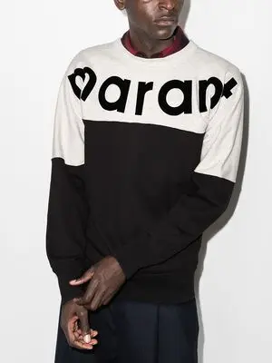 MARANT Two-tone Logo Sweatshirt - Black