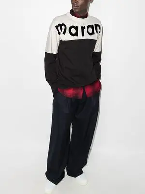 MARANT Two-tone Logo Sweatshirt - Black
