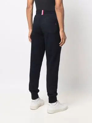 Tommy Hilfiger Logo-embroidered Drawstring Cotton Track Pants - Blue