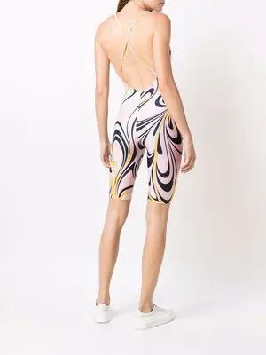 Emilio Pucci Graphic-print Paghetti-trap Playuit