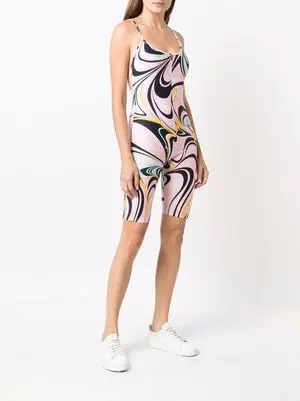 Emilio Pucci Graphic-print Paghetti-trap Playuit