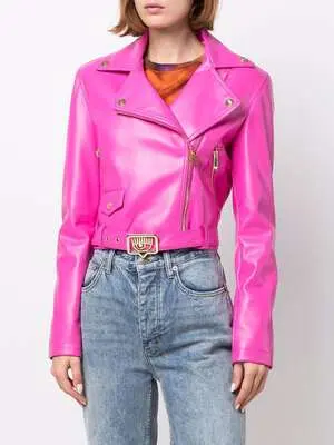 CHIARA FERRAGNI Leather-effect Neon Jacket