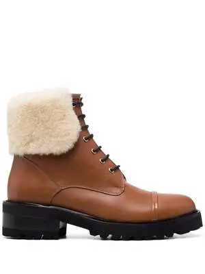 MALONE SOULIERS Shearling-trim Ankle Boots