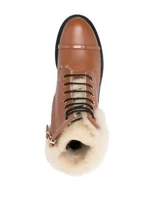 MALONE SOULIERS Shearling-trim Ankle Boots