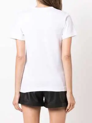 Play Comme Des Garcon Heart-embroidered Motif T-shirt - White