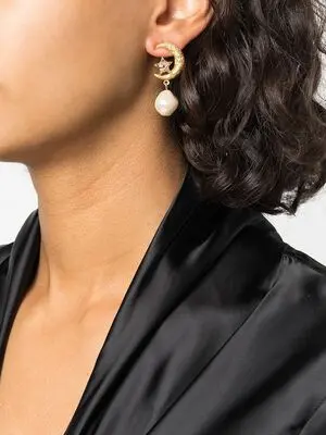 JENNIFER BEHR Lune Pearl Dangle Earrings