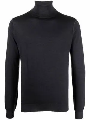 DELL'OGLIO Roll Neck Merino Wool Jumper - Grey