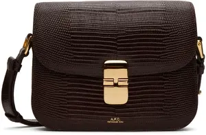 A.p.c. A.P.C. Burgundy Lizard Small Grace Bag - Can Chestnut