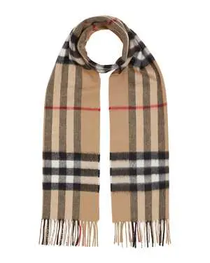 Burberry Apos;s Giant Check Cashmere Scarf - Dark Beige
