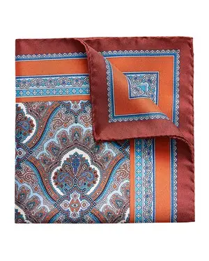 Eton Paisley Silk Pocket Square One-color