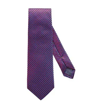Eton Micro-circle Patterned Silk Tie - Maroon
