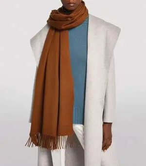 Max Mara Cashmere Fringed Scarf - Brown