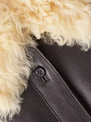 Acne Studios Shearling And Leather Jacket - Brown