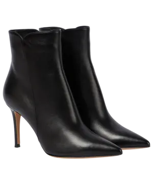 GIANVITO ROSSI Levy 85 Leather Ankle Boots - Black