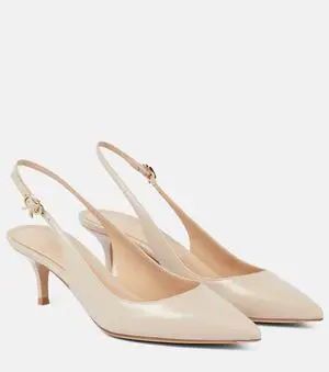 GIANVITO ROSSI Ribbon Slingback Pumps - Beige