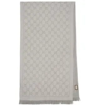 Gucci Gucci GG Wool Jacquard Scarf White