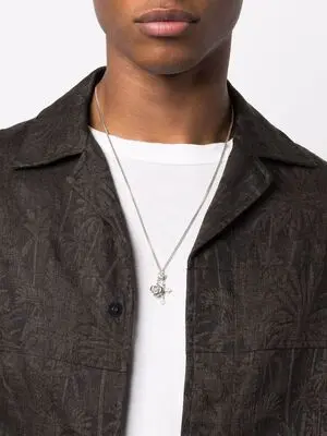 Emanuele Bicocchi Rose And Cross Pendant Necklace