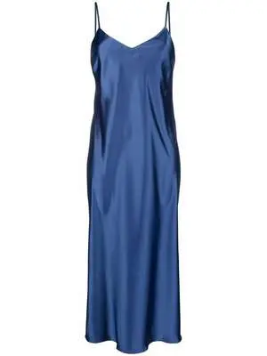 BLANCA VITA Satin Slip Dress - Blue