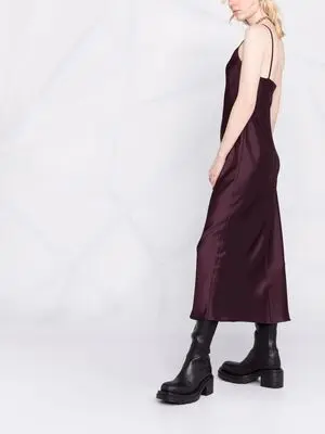 BLANCA VITA Satin-finish Slip Dress - Purple