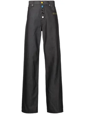 Off-White Slogan-print Straight Leg Jeans
