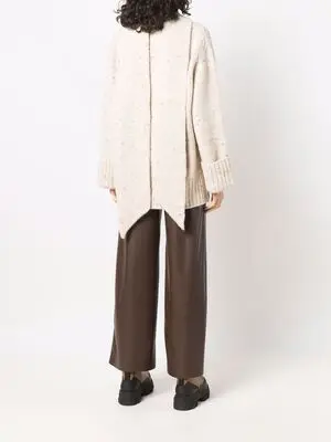 GANNI Neck-tie Cable-knit Oversized Jumper