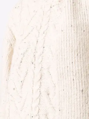GANNI Neck-tie Cable-knit Oversized Jumper