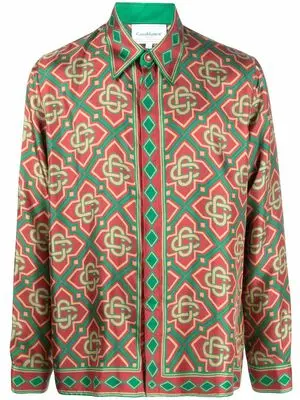 Casablanca Dark Diamond Monogram-print Shirt