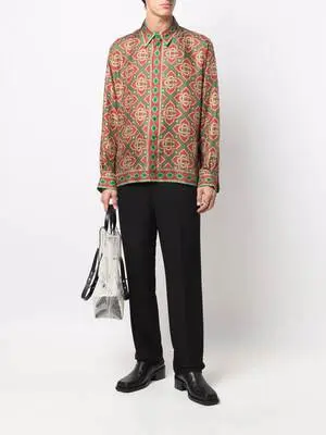 Casablanca Dark Diamond Monogram-print Shirt