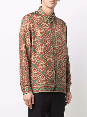 Casablanca Dark Diamond Monogram-print Shirt