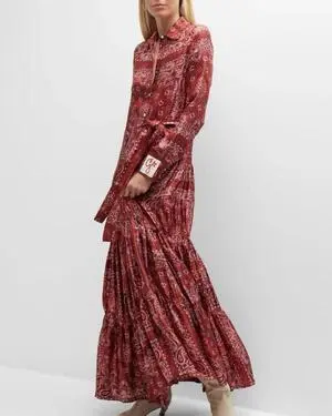 GOLDEN GOOSE Bandana-print Long Shirtdress