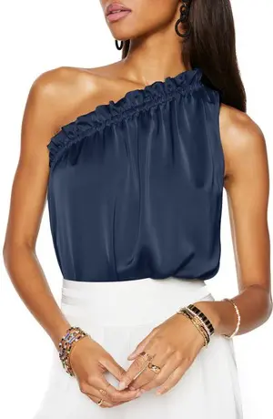Ramy Brook Tenley One Shoulder Matte Satin Top