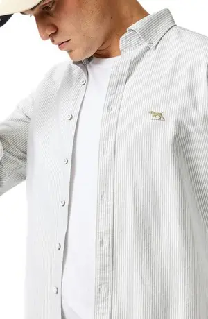 Rodd & Gunn Oxford Lakeside Stripe Sports Fit Shirt - Eucalyptus