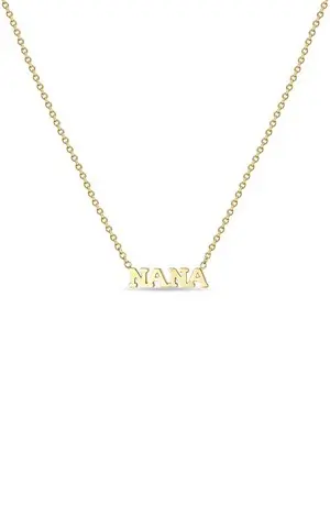 Zoe Chicco Nana Pendant Necklace - 14k Gold