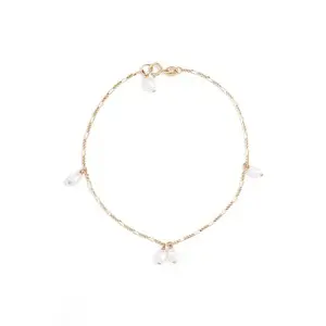 POPPY FINCH Keshi Pearl Charm Bracelet - 14k Yellow Gold