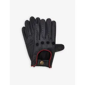 DENTS Silverstone Touchscreen Leather Driving Gloves - Black/berry