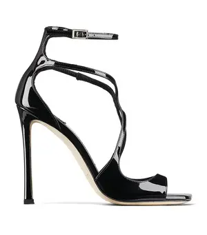 JIMMY CHOO Azia 110 Patent Leather Sandals - Black