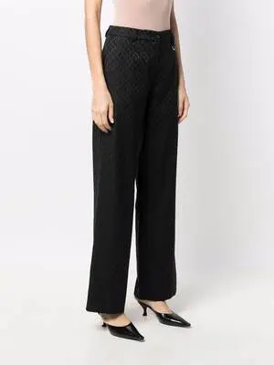 MARINE SERRE Wool-blend Crescent Moon Print Tailored Trousers