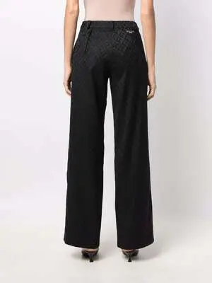 MARINE SERRE Wool-blend Crescent Moon Print Tailored Trousers